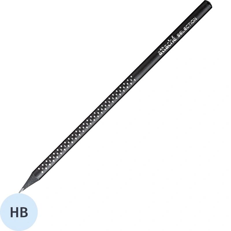 Карандаш чернографитный Attache Selection Prime, б/ласт, HB, черн. корп. в точку