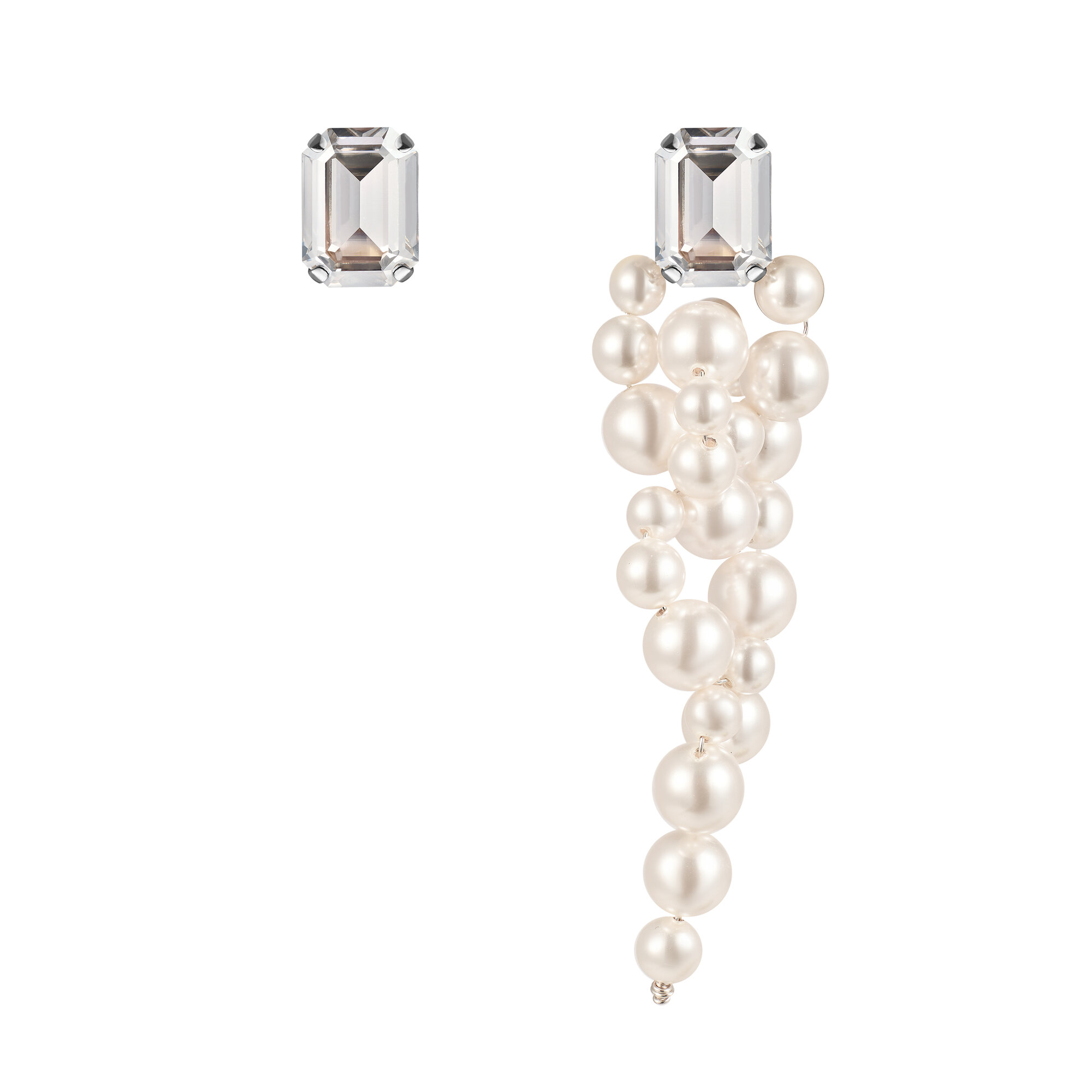 Серьги с подвесками, кристаллы Swarovski, жемчуг Swarovski синтетический