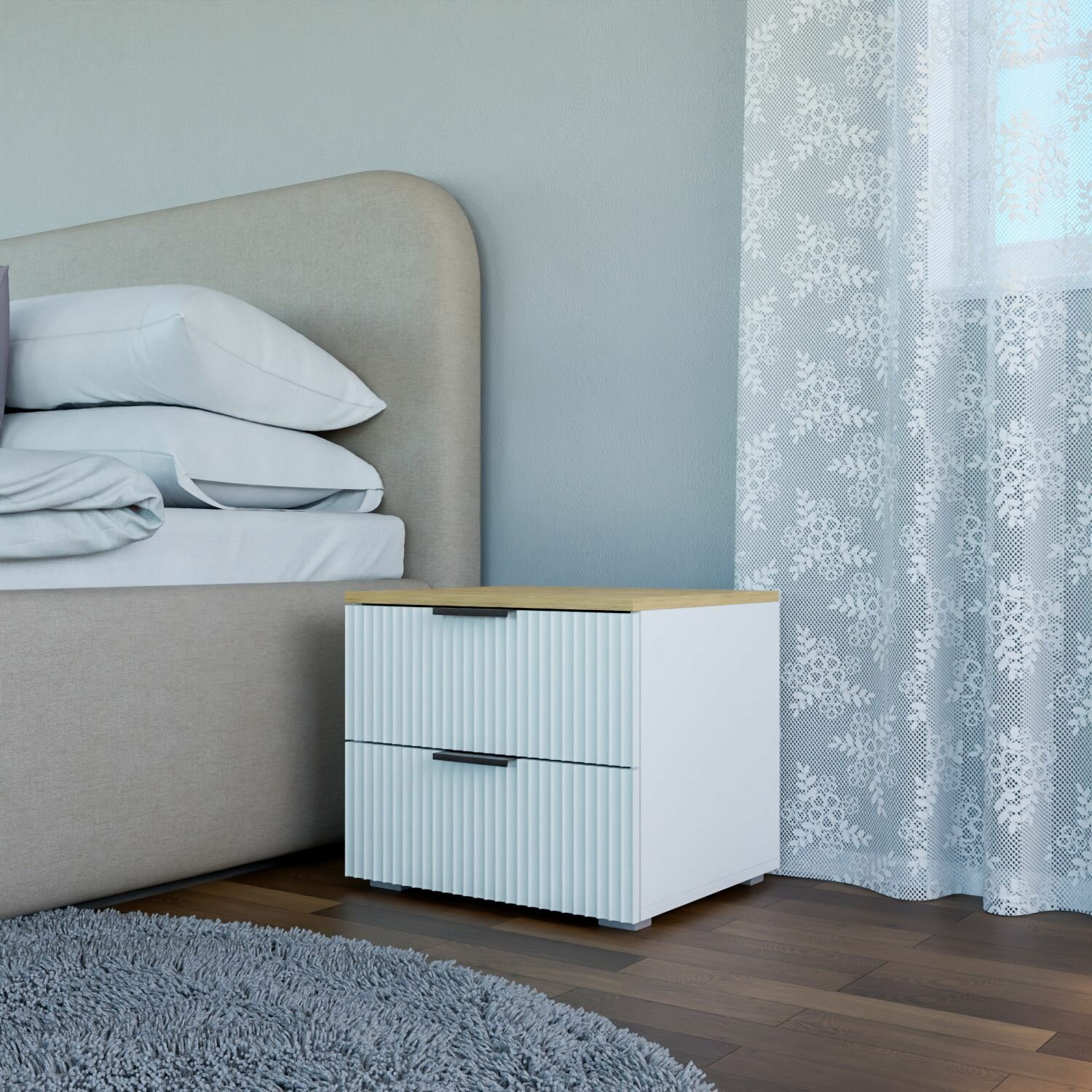 Тумба прикроватная Салерно 2 напольная 50 х 42 х 44 см