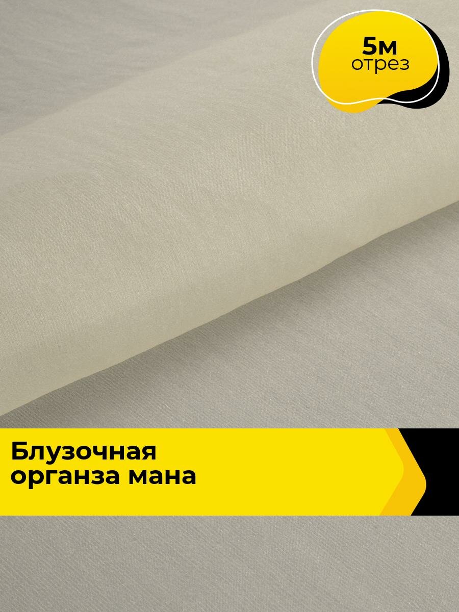 Ткань для шитья одежды Блузочная органза "Мана" 5 м*150 см, цвет бежевый