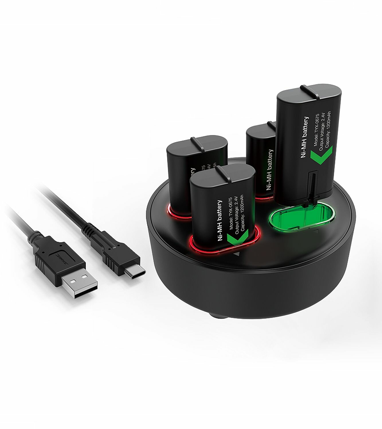 Зарядная станция подставка для аккумуляторов на геймпад Xbox series S / X, Xbox one S / X + 4 аккумулятора 1200 мАh