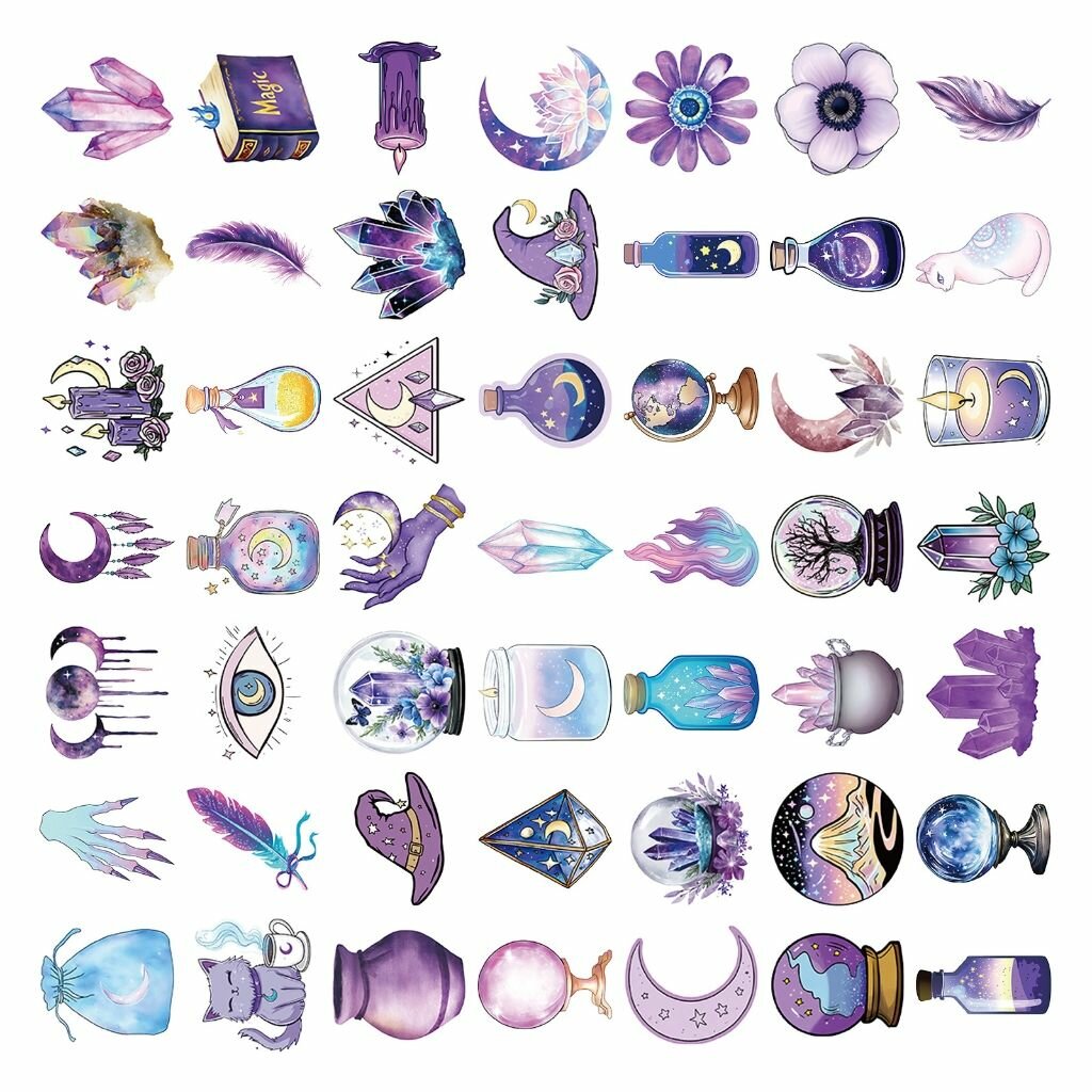 1 комплект из 50 листов прозрачной пленки ins magic witch flash с наклейками