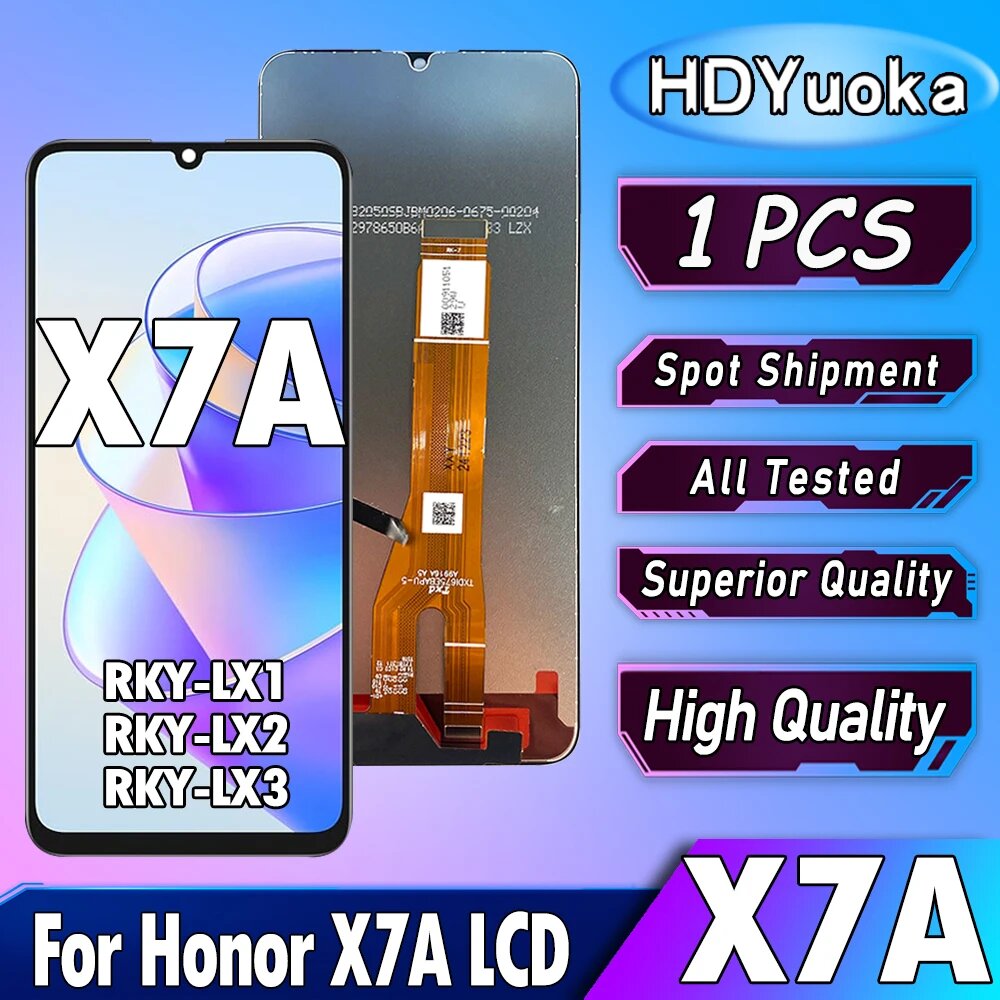 6,75 "высокое качество для Honor X7a ЖК-дисплей RKY-LX1 RKY-LX2 RKY-LX3 Дисплей Сенсорный экран Дигитайзер в сборе Замена Ремонт