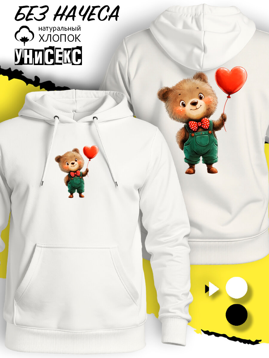 Худи Толстовка свитшот медвежонок сердечко