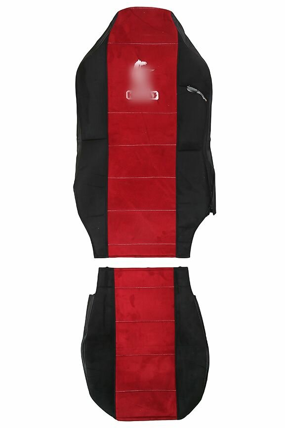 Чехлы сиденья для КАМАЗ NEO (К71) черная антара + красная антара (эконом) 65899