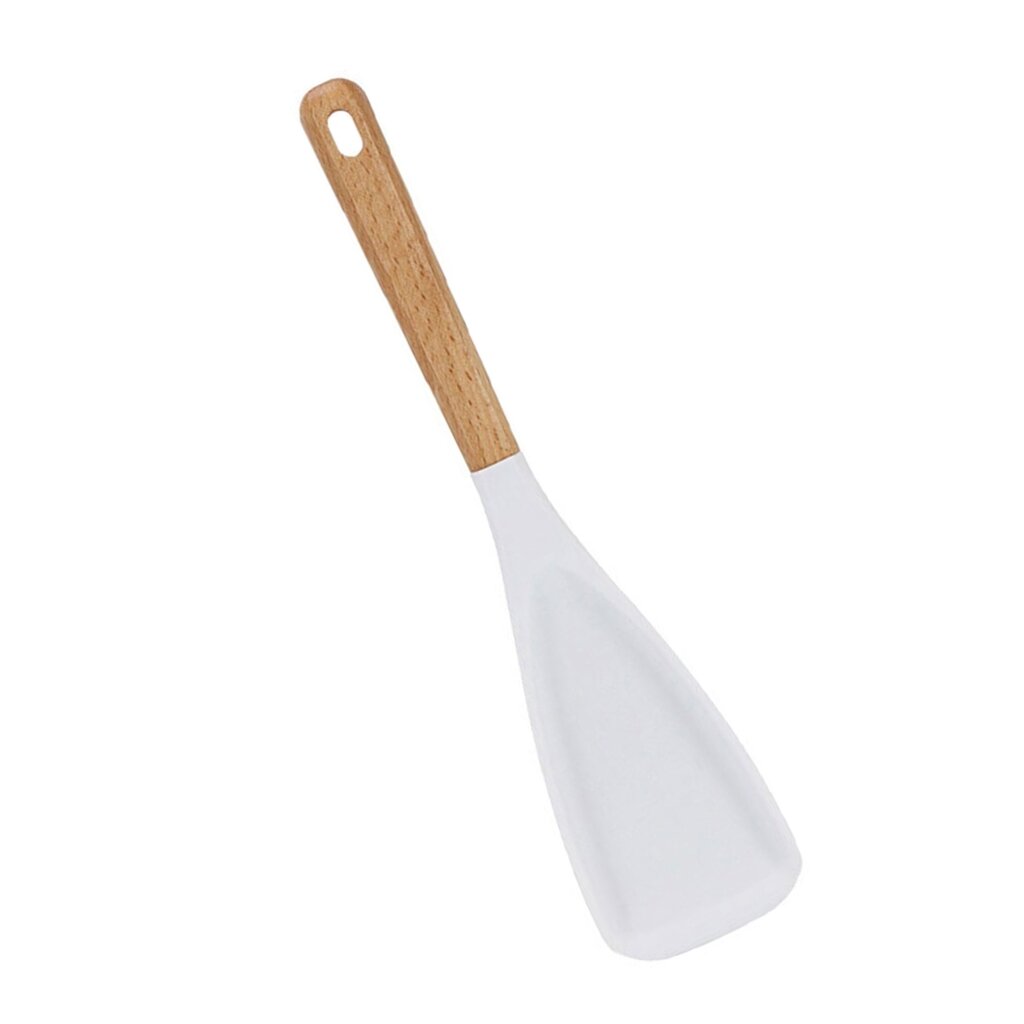 Термостойкая силиконовая лопатка Деревянная ручка для зачерпывания в кастрюлях с антипригарным покрытием