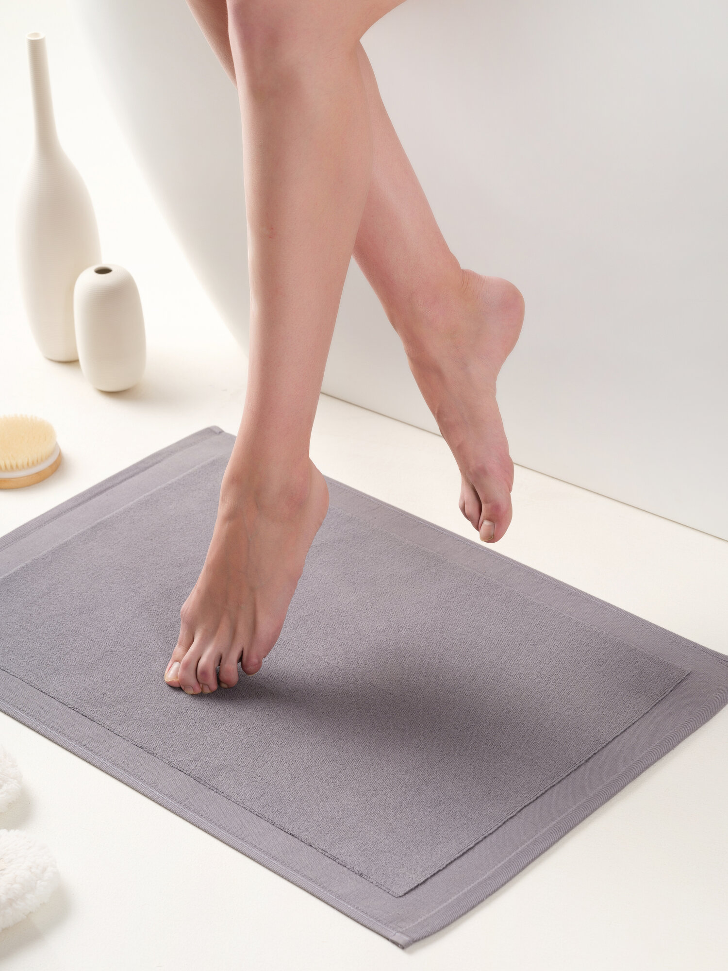 Полотенце коврик для ног махровый 50x70 см графит