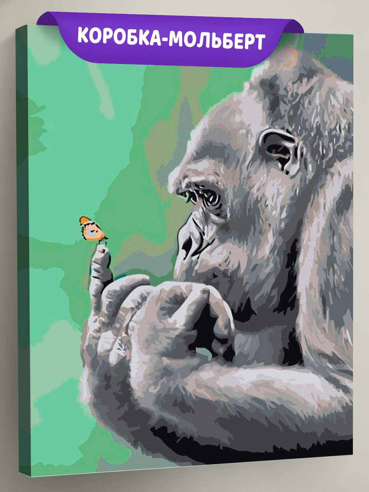 Картина по номерам ЖПН на холсте с подрамником, Раскраска 40х50, Обезьяна Животные