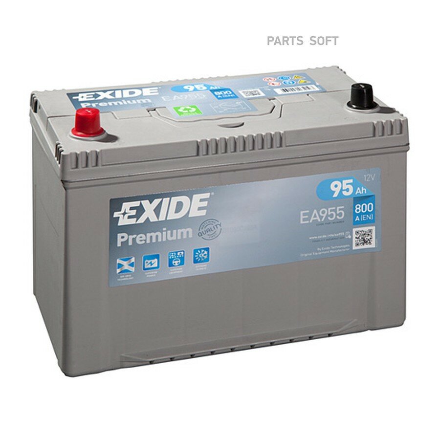 АКБ Exide 95Ah 800A Premium [306*173*222] 2023 год в зале от официального дистрибьютора, EXIDE, артикул EA955