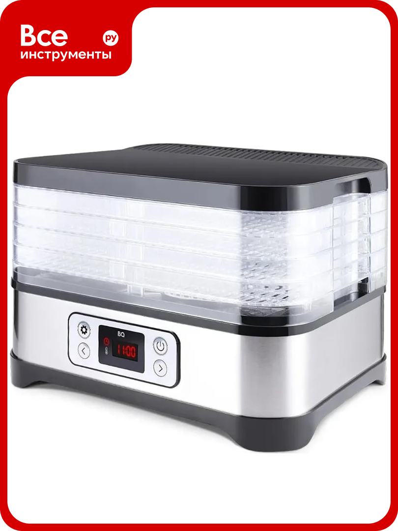 Сушилка для овощей и фруктов BQ FD1001 Черный-стальной 86192128 надежной конструкции