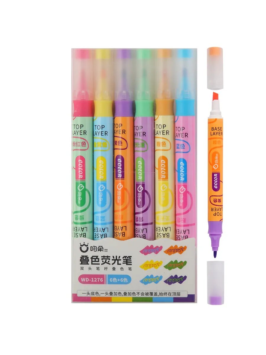 Набор перманентных маркеров 6 шт 1-5 мм