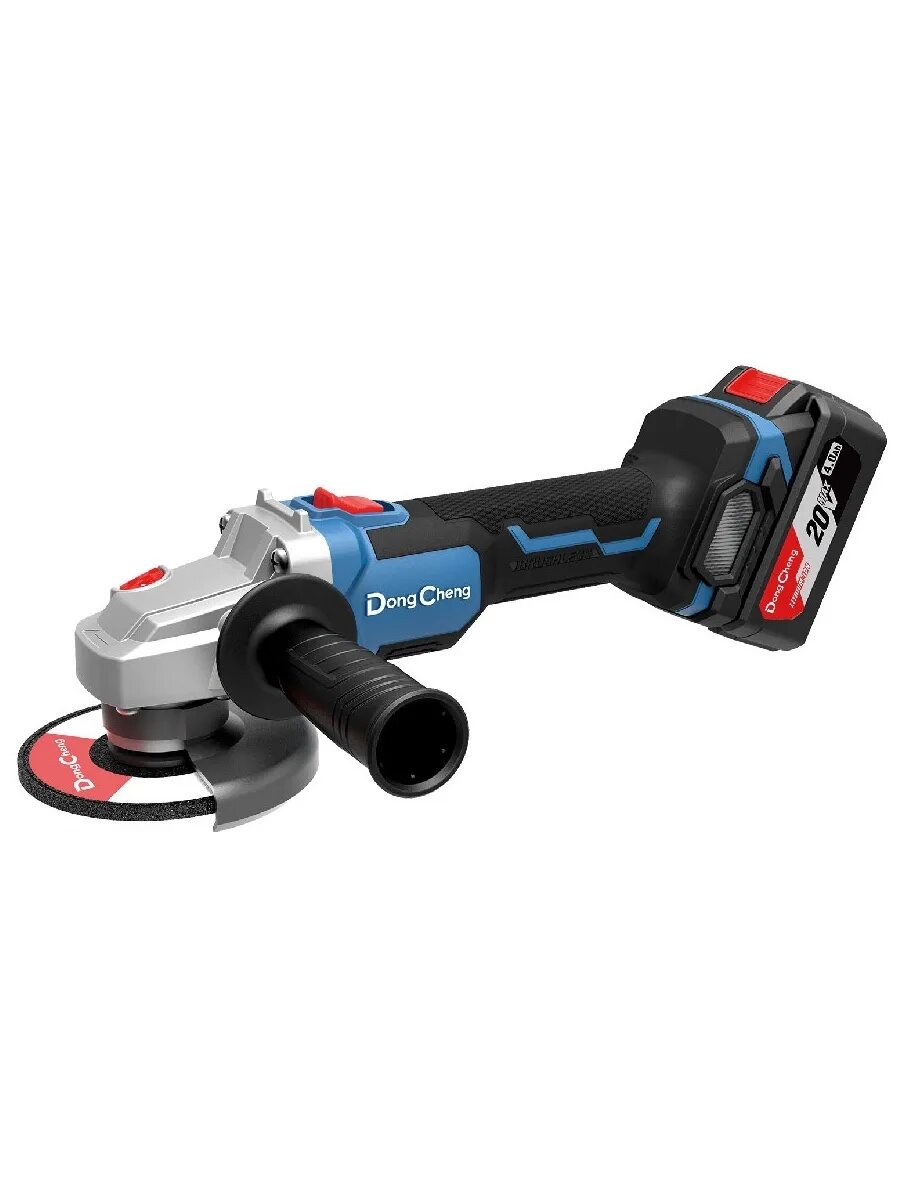 Угловая шлифмашина аккумуляторная DONGCHENG DCSM03-125, бесщеточная, 125мм, 8500 об/мин, с 2 АКБ Li-Ion 20В, УШМ