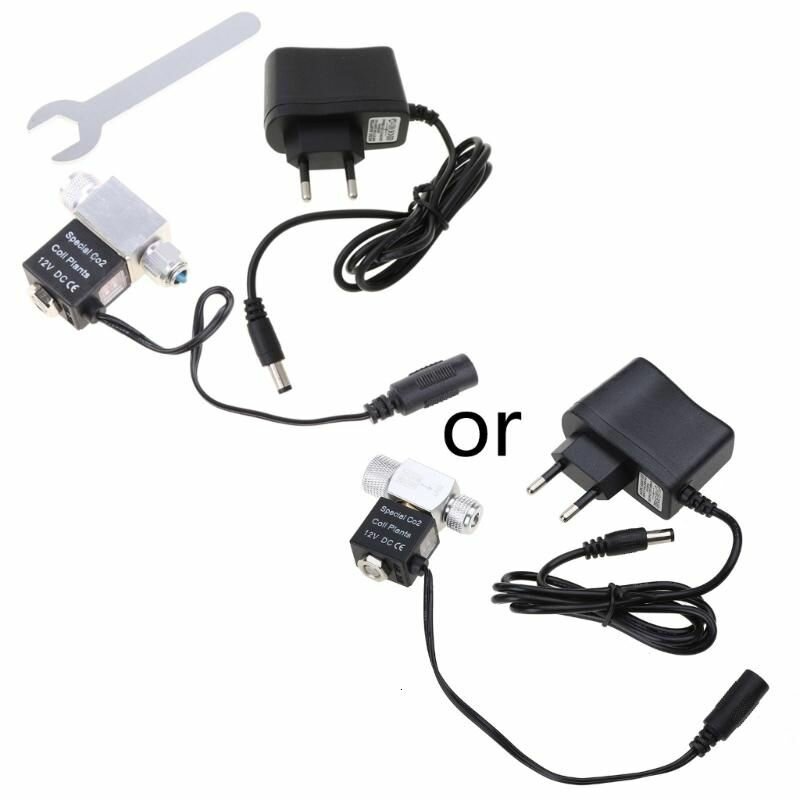 Двухканальный электромагнитный клапан CO2 для аквариума, EU