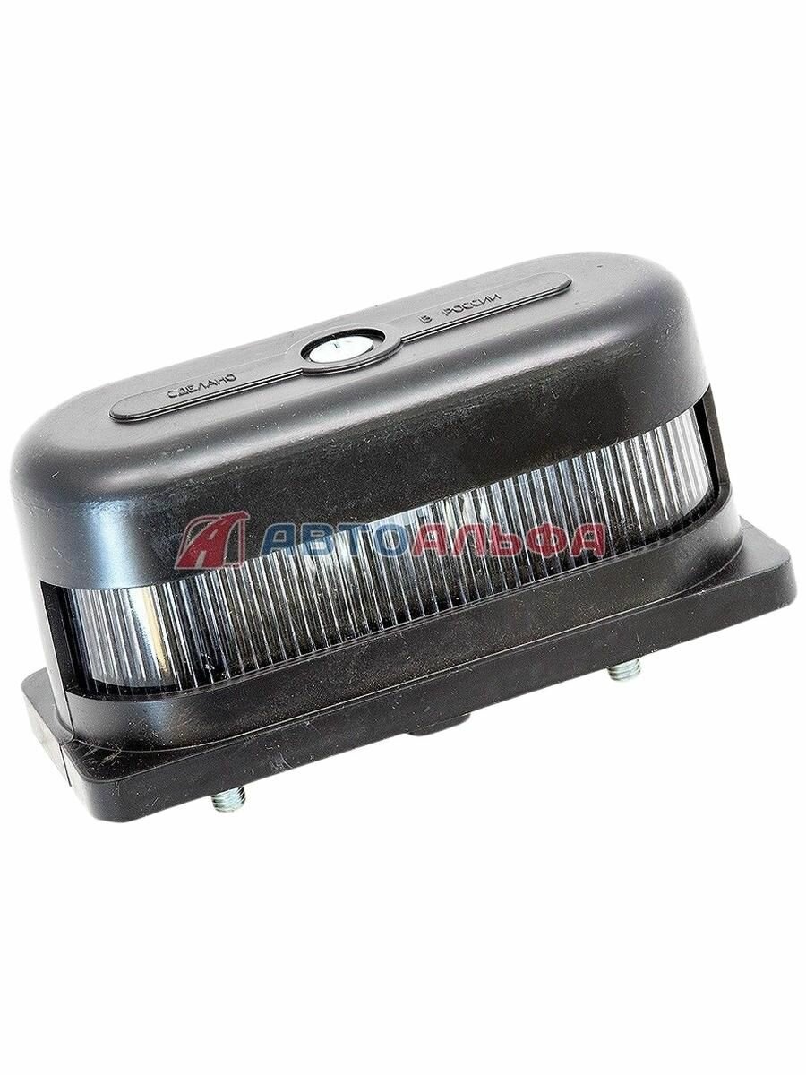 Фонарь освещения номерного знака 12/24В Б/Л черный пластиковый корпус на КАМАЗ, маз, урал