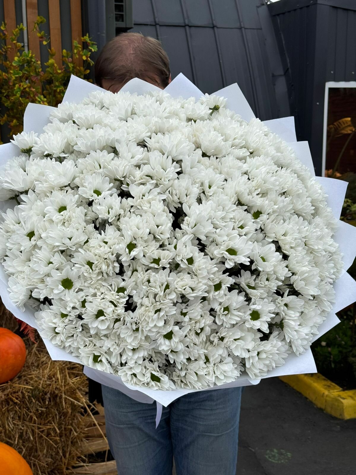 Хризантемы 51 шт. / Букет хризантем / Белые хризантемы / Цветы Москва