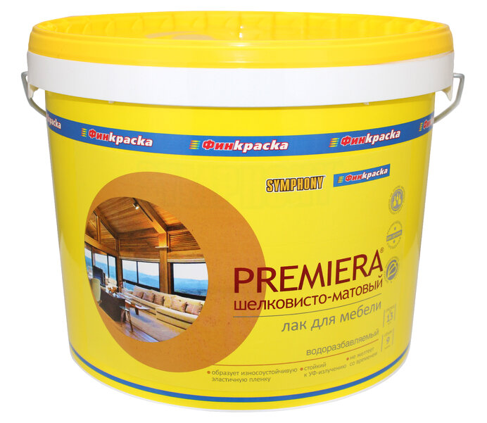 Лак SYMPHONY PREMIERA для мебели, акриловый, шелковисто-матовый 2,7л