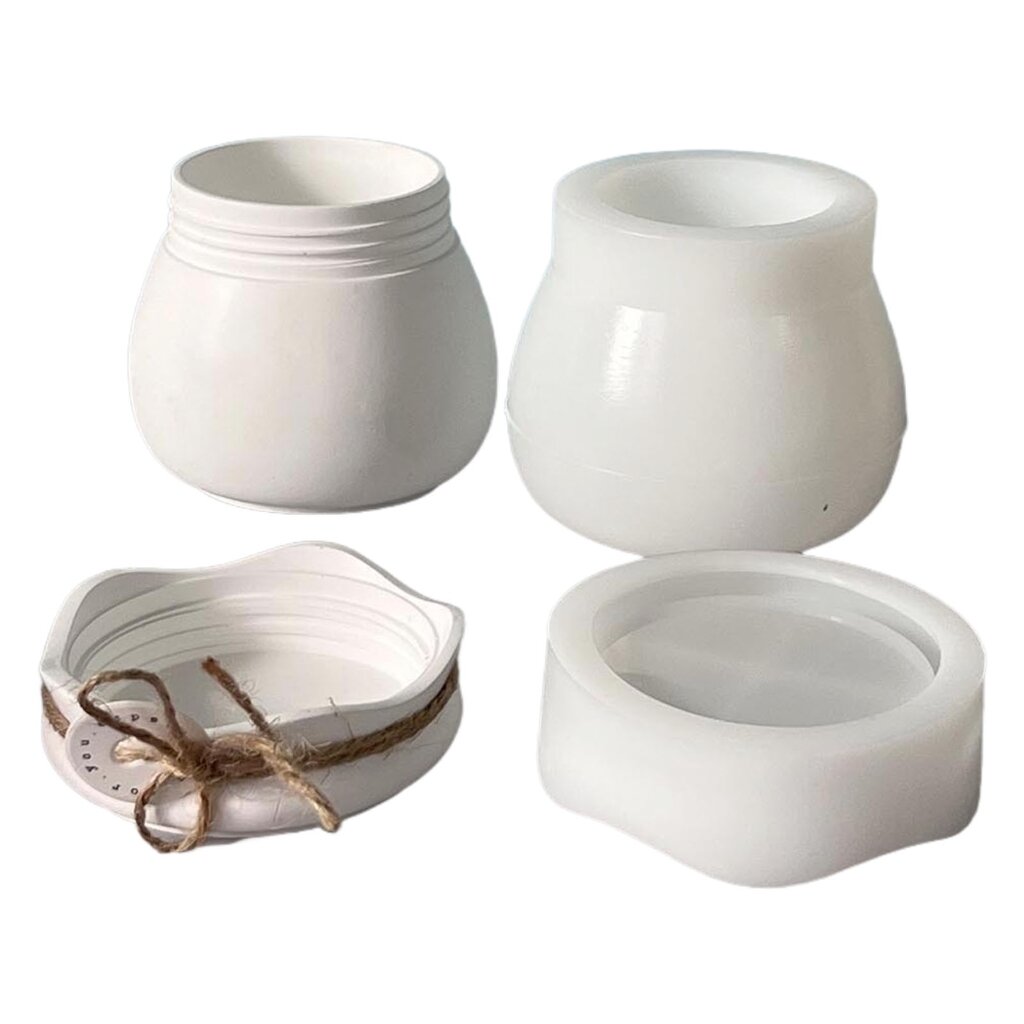 Отлитый из Эластомера Для Изготовления Свечного Мыла Контейнер-Баночка С небольшой крышкой, Гибкий В плане Демонтажа, Высокий, Термостойкий, Безопасный для пищевых продуктов, Пригодный для вторичной переработки