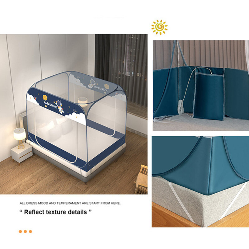 Монгольская юрта: москитная сетка складная, двойная дверь на молнии, полный охват, простая установка