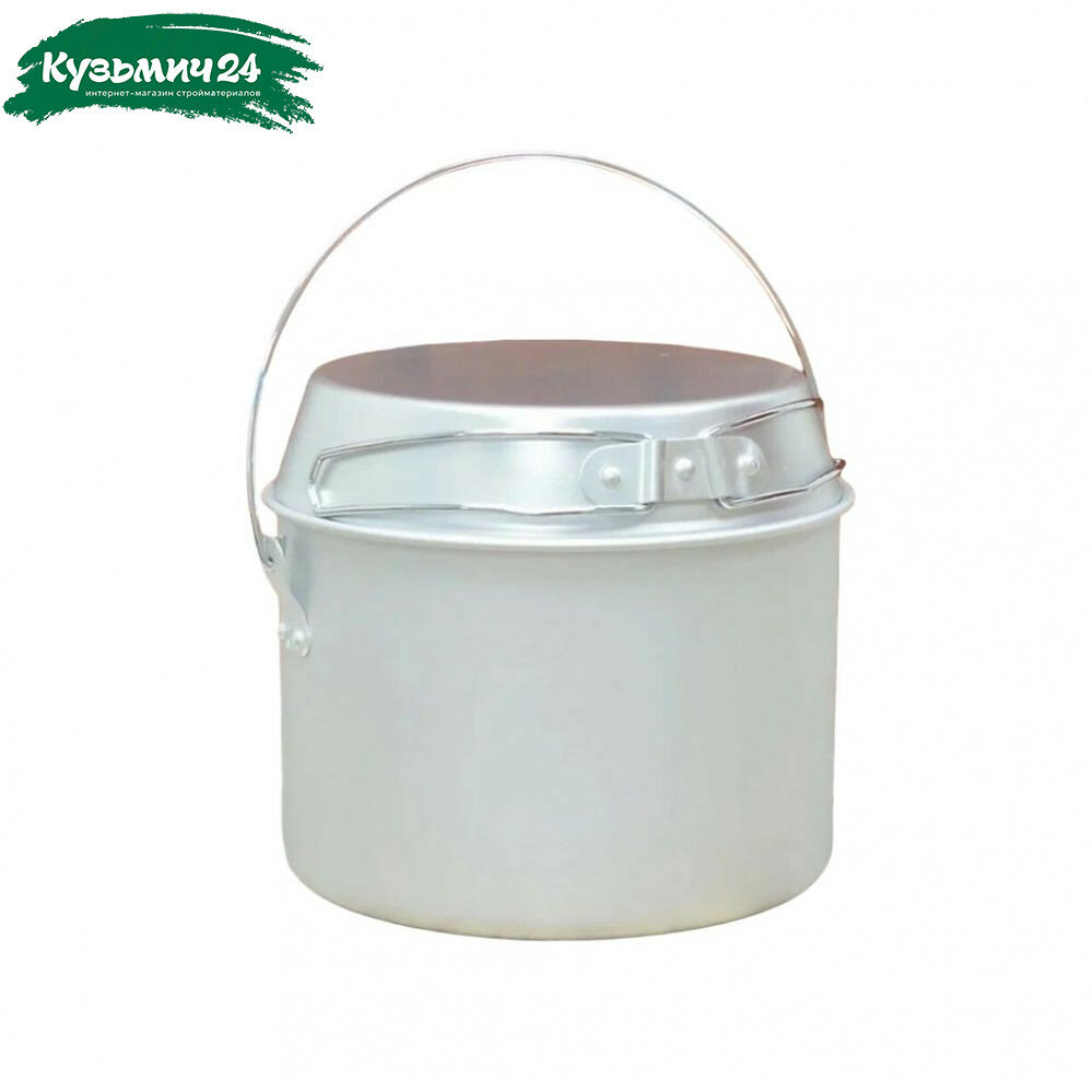 Котелок Ecos Camping CAMP-S7, алюминиевый, походный, универсальная крышка-сковородка, 1.8 л