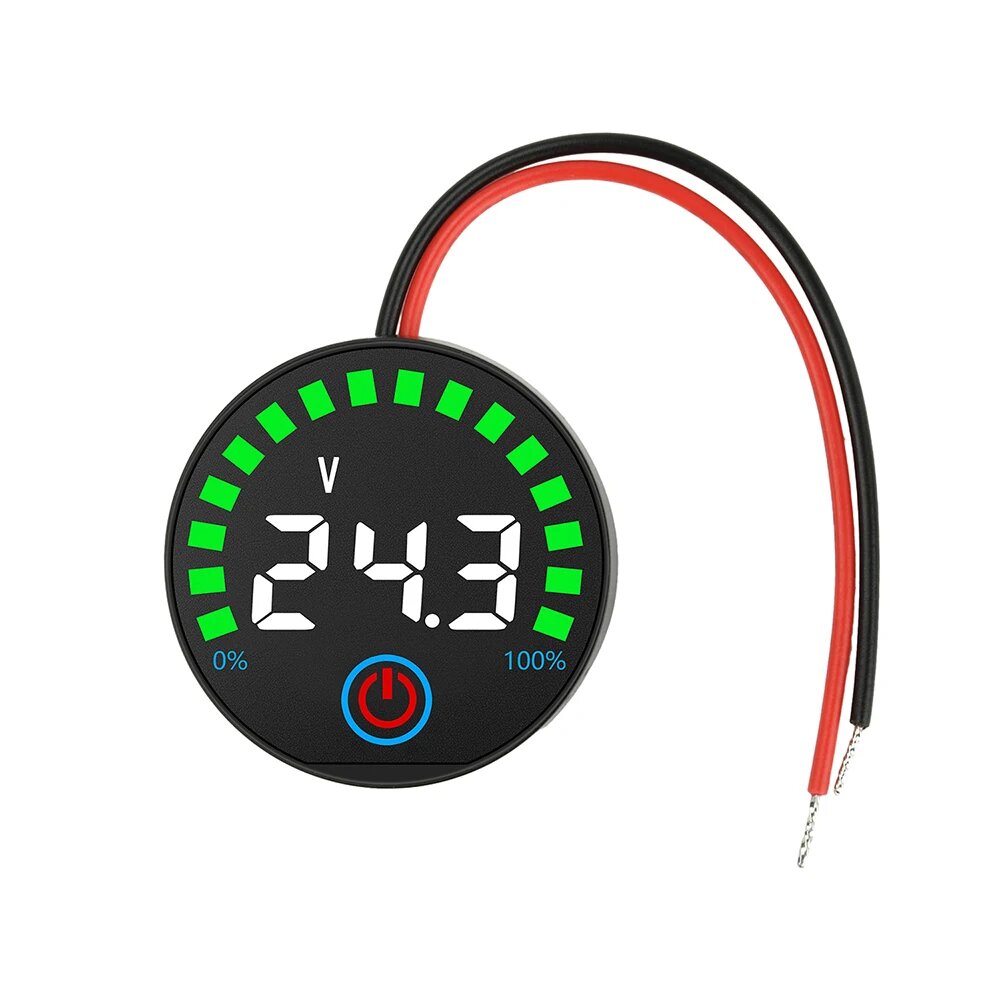 Aideepen Цифровой индикатор уровня заряда батареи 7-55В White