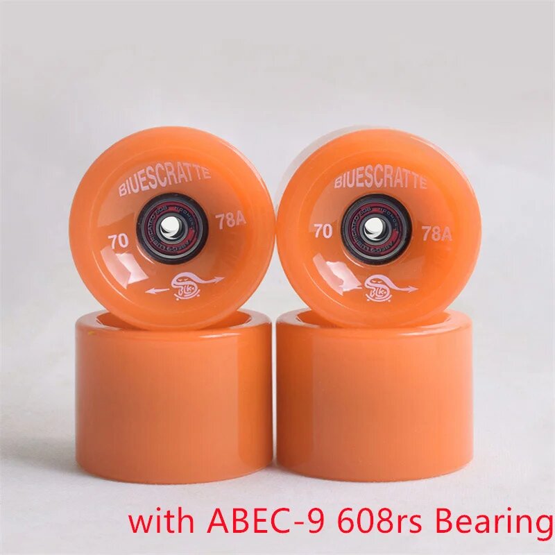 Лонгборд колеса 70 мм 80А 4 шт. Оранжевый, 78A model7 Bearing