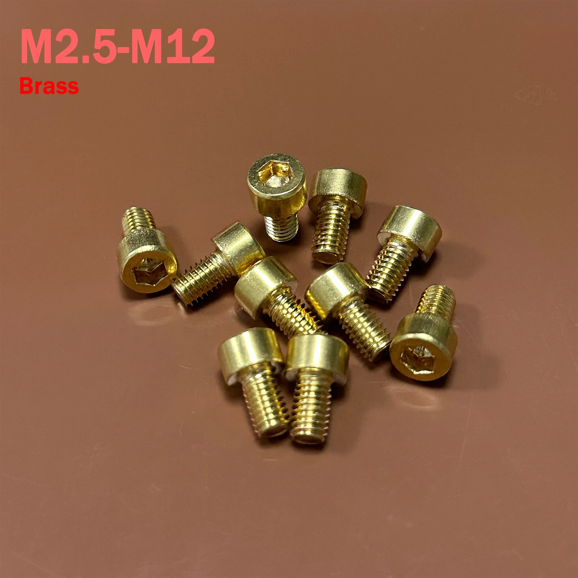 Латунные винты DIN912 с шестигранной головкой 4-60 мм M2.5(50pcs), 4mm