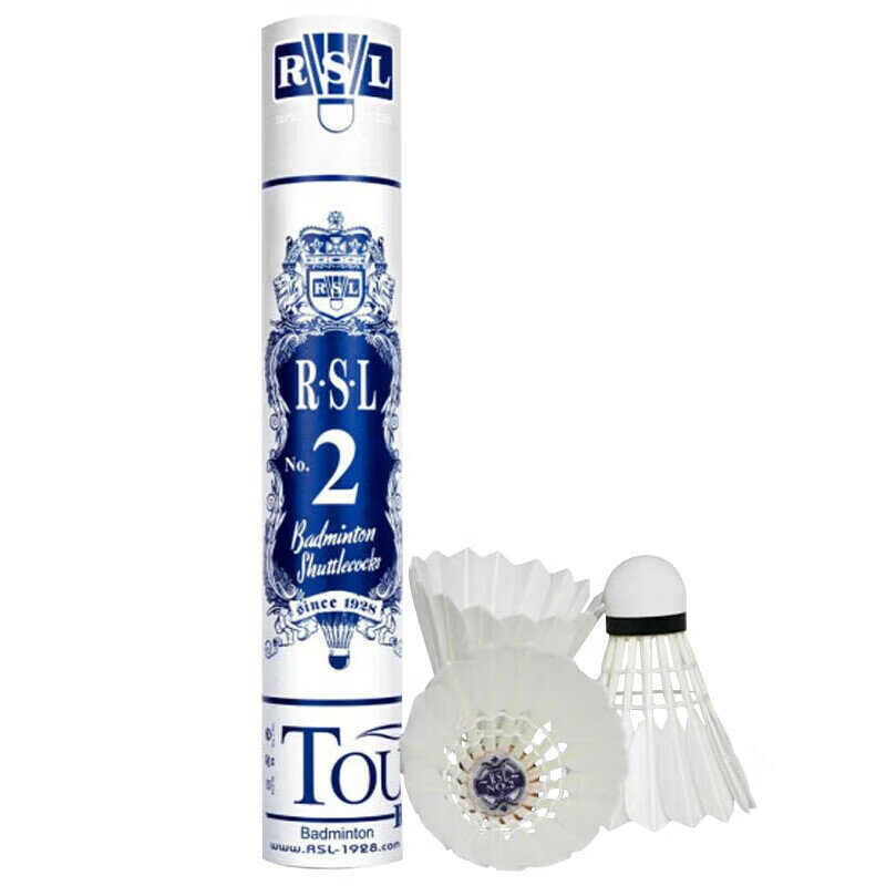 RSL NO.2 Full Round Duck Feather Professional Competition Badminton Shuttlecocks, Stable And Durable, 77 Speed, 12 Pieces Per Tube