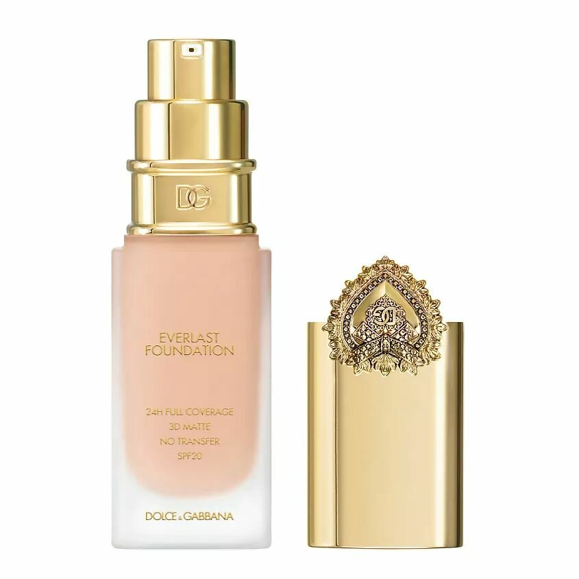 DOLCE&GABBANA Стойкий матовый тональный крем Everlast foundation SPF20 PA+++, 1ON Light Medium, 27 мл