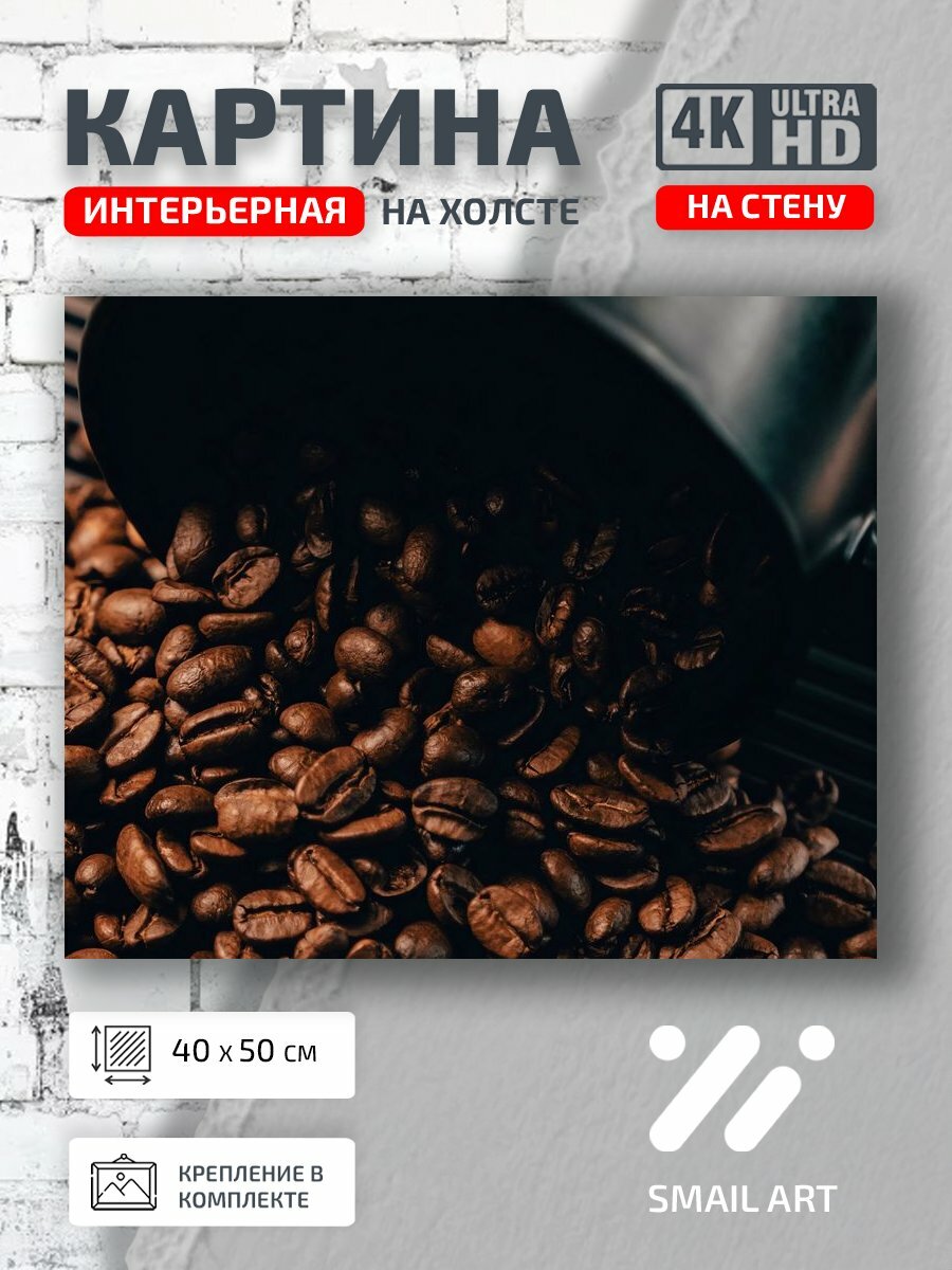 Картина на холсте интерьерная 40 на 50 на стену Зёрна Food для кухни кулинария интерьер