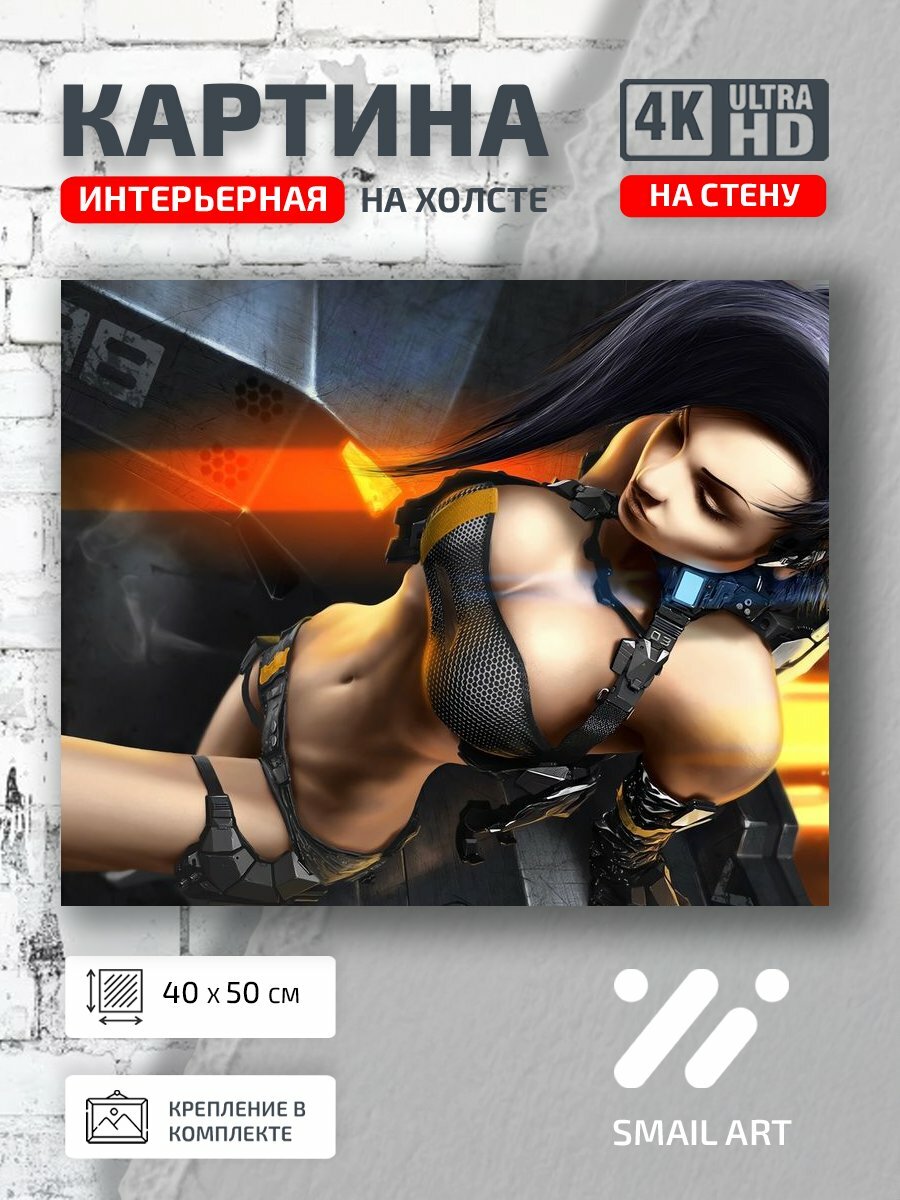 Картина на холсте интерьерная 40 на 50 на стену Волосы Portrait для салона красоты портрет