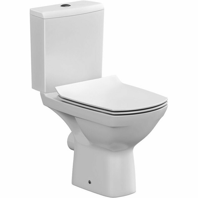 Унитаз компакт Cersanit Carina S-KO-CAR011-3/5-COn-S-DL-w с бачком и сиденьем Микролифт фарфор напольный