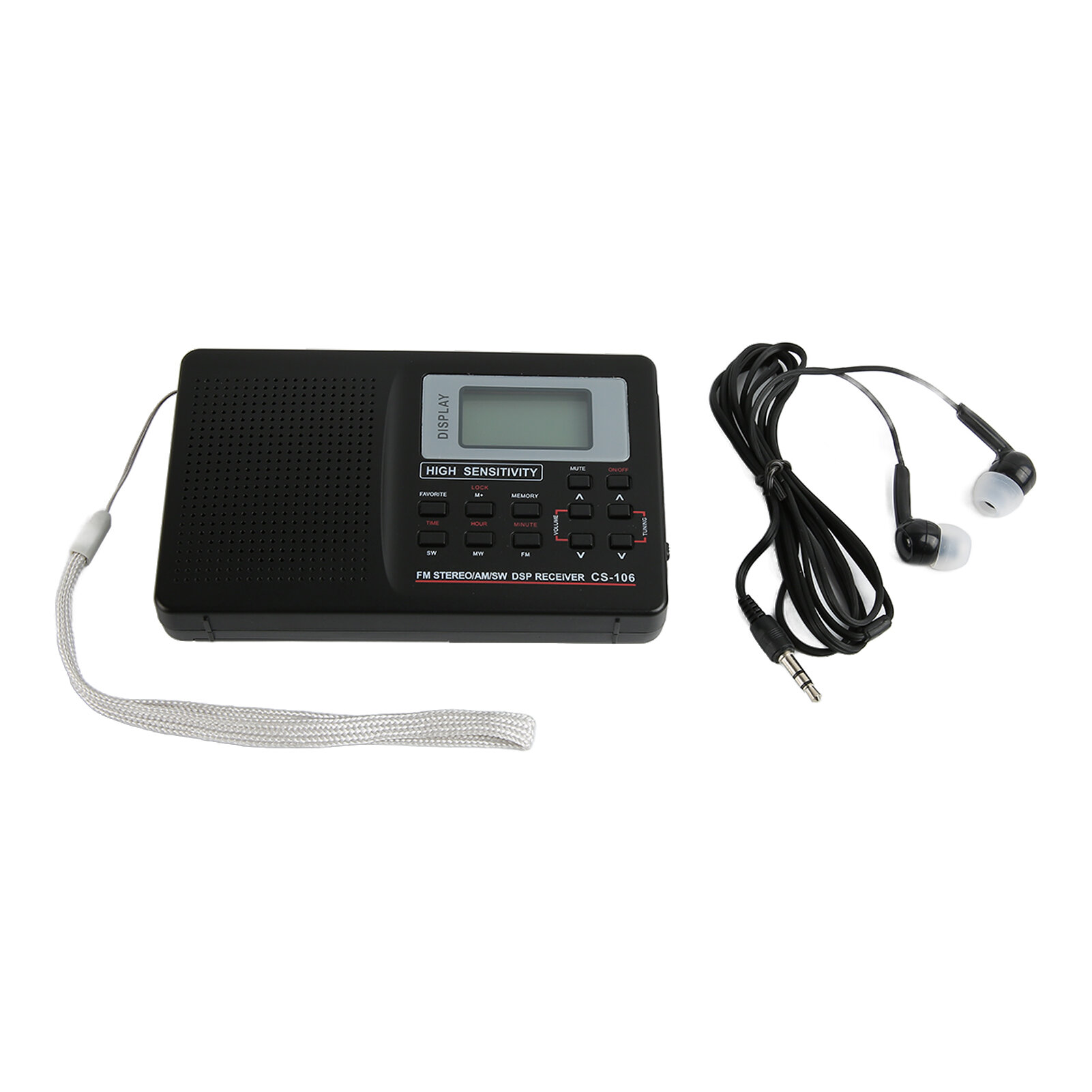 AM FM SW Radio Memory Function Low Loss Backlight Keys Portable Digital Full Band with Alarm Clock