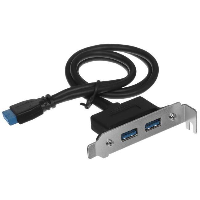 CC-USB3-RECEPTACLE-LP Планка USB 3.0 на заднюю панель низкопрофильная Cablexpert CC-USB3-RECEPTACLE-LP, 2 порта USB