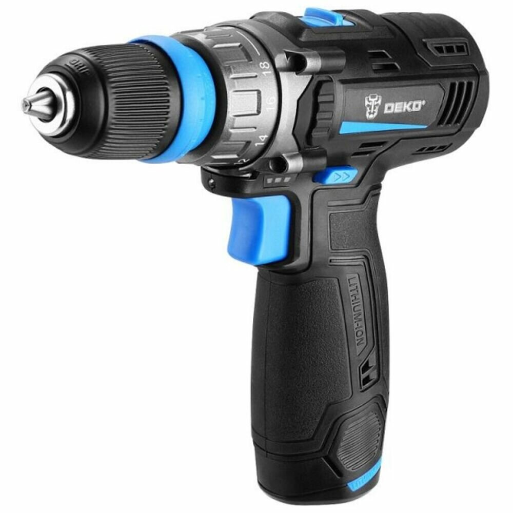 Аккумуляторная дрель-шуруповерт Deko DKCD12V PRO в кейсе co съемным патроном + оснастка 13 шт, 12В, 2х1.5Ач 083-1004