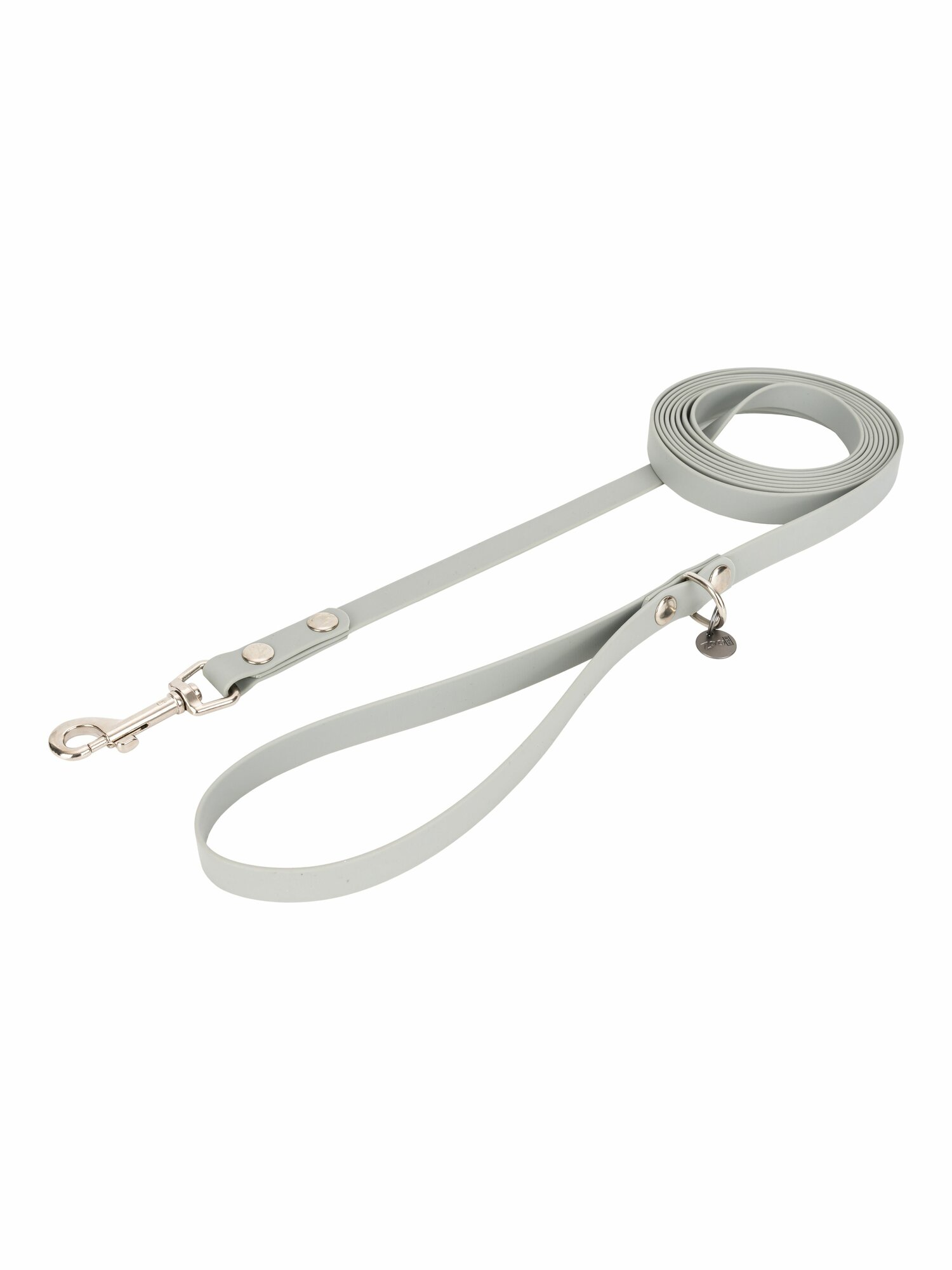 Поводок для собак, с карабином, лента 15 мм, биотан, ZooOne, длина 5 м, серый, 73-1550