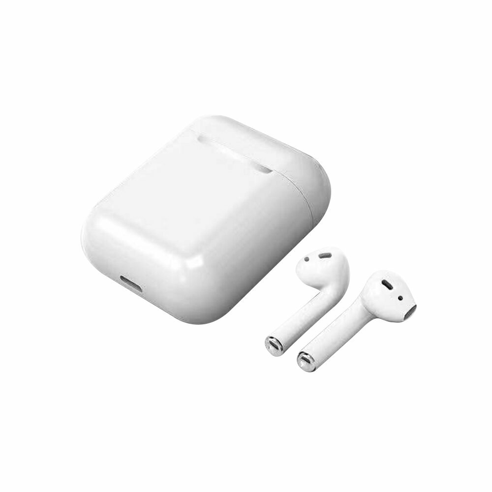 I12 True Wireless Earphones Беспроводные наушники BT 5.0 Смарт-гарнитура TWS Портативная спортивная гарнитура с зарядным футляром 300mAh Сенсорное управление шумоподавлением Совместима с устройствами Android/iOS Белый цвет 1 пара наушников ABS Материал