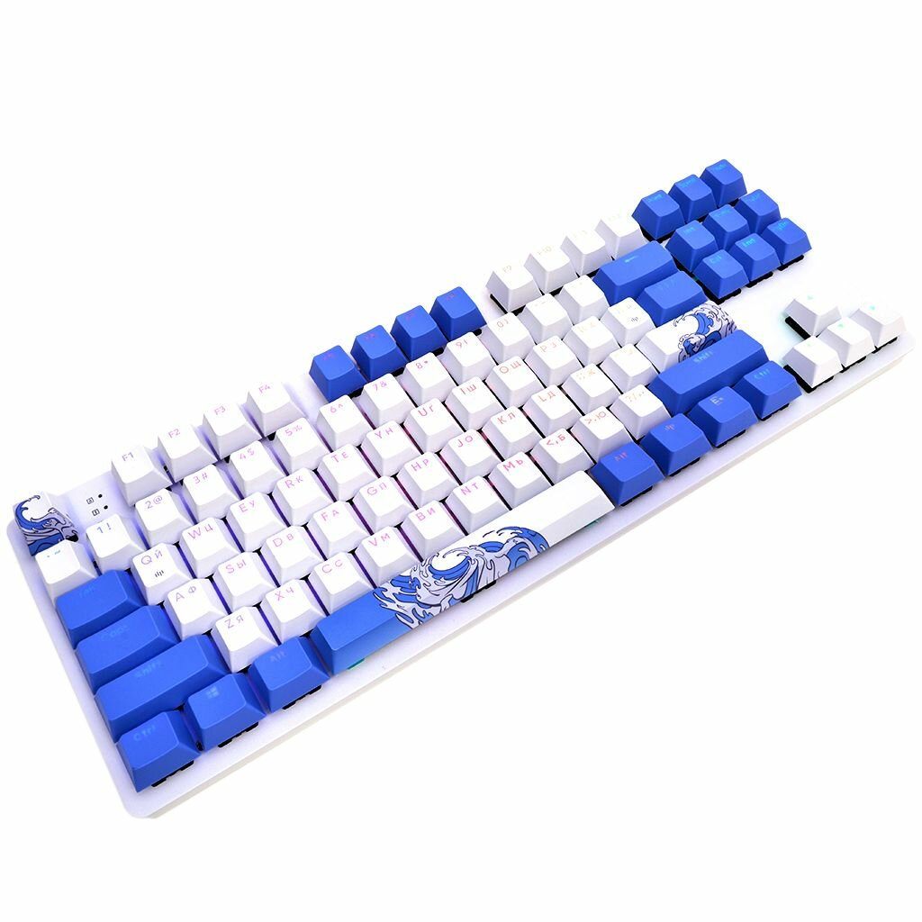 Клавиатура Red Square Keyrox TKL Aquarius (RSQ-20036) Механическая игровая G3ms Amber Switch белый/голубой (RUS) USB