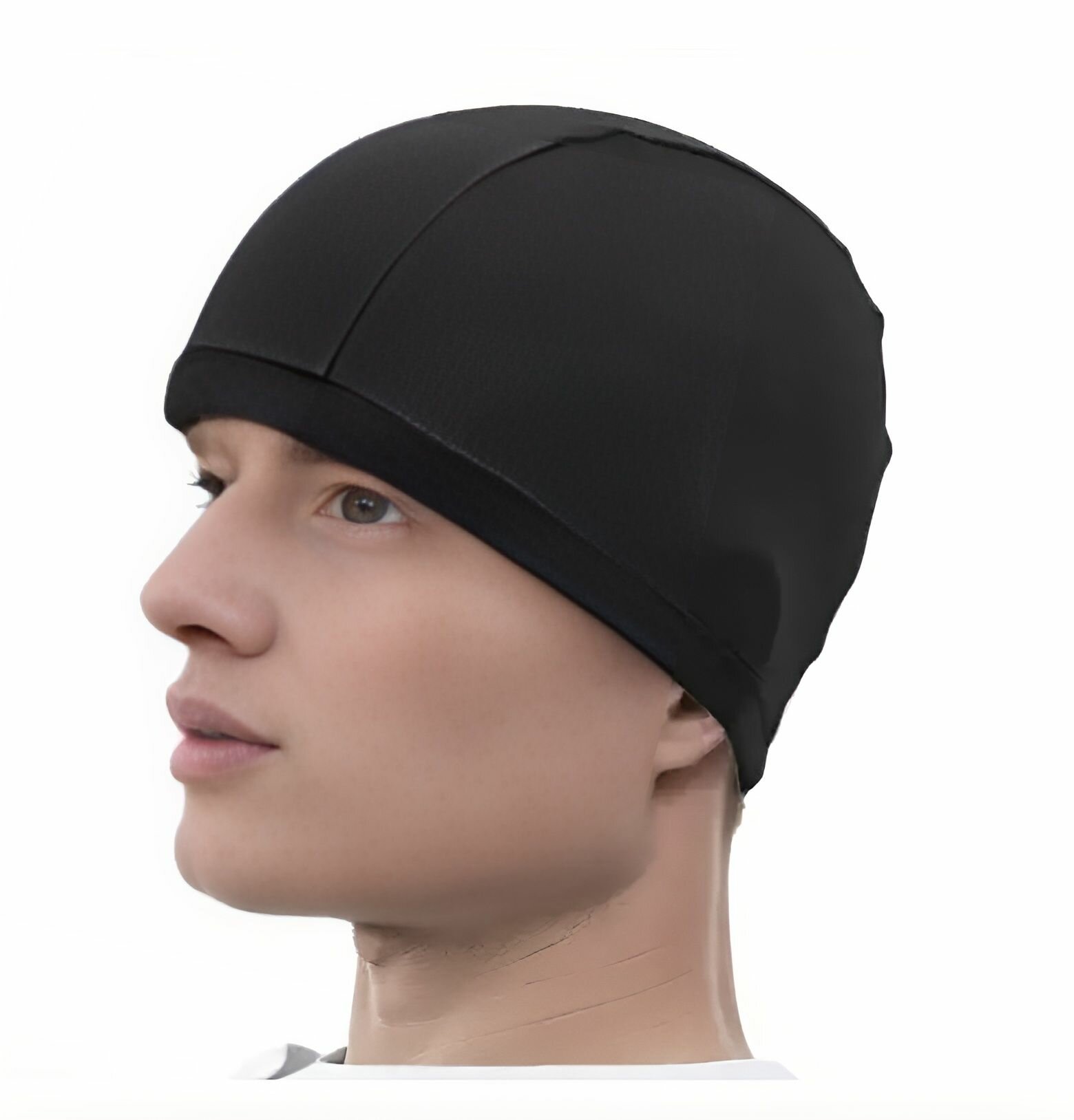 Тканевая шапочка для плавания черная универсальный размер - стильная удобная шапочка для бассейна для мужчин и женщин