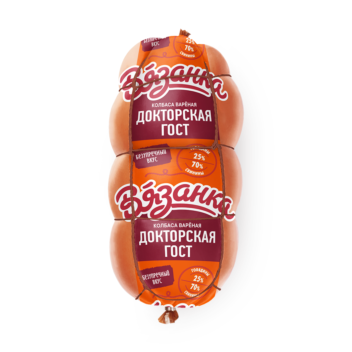 Вареная колбаса Вязанка "Докторская", свинина/говядина, 400 г