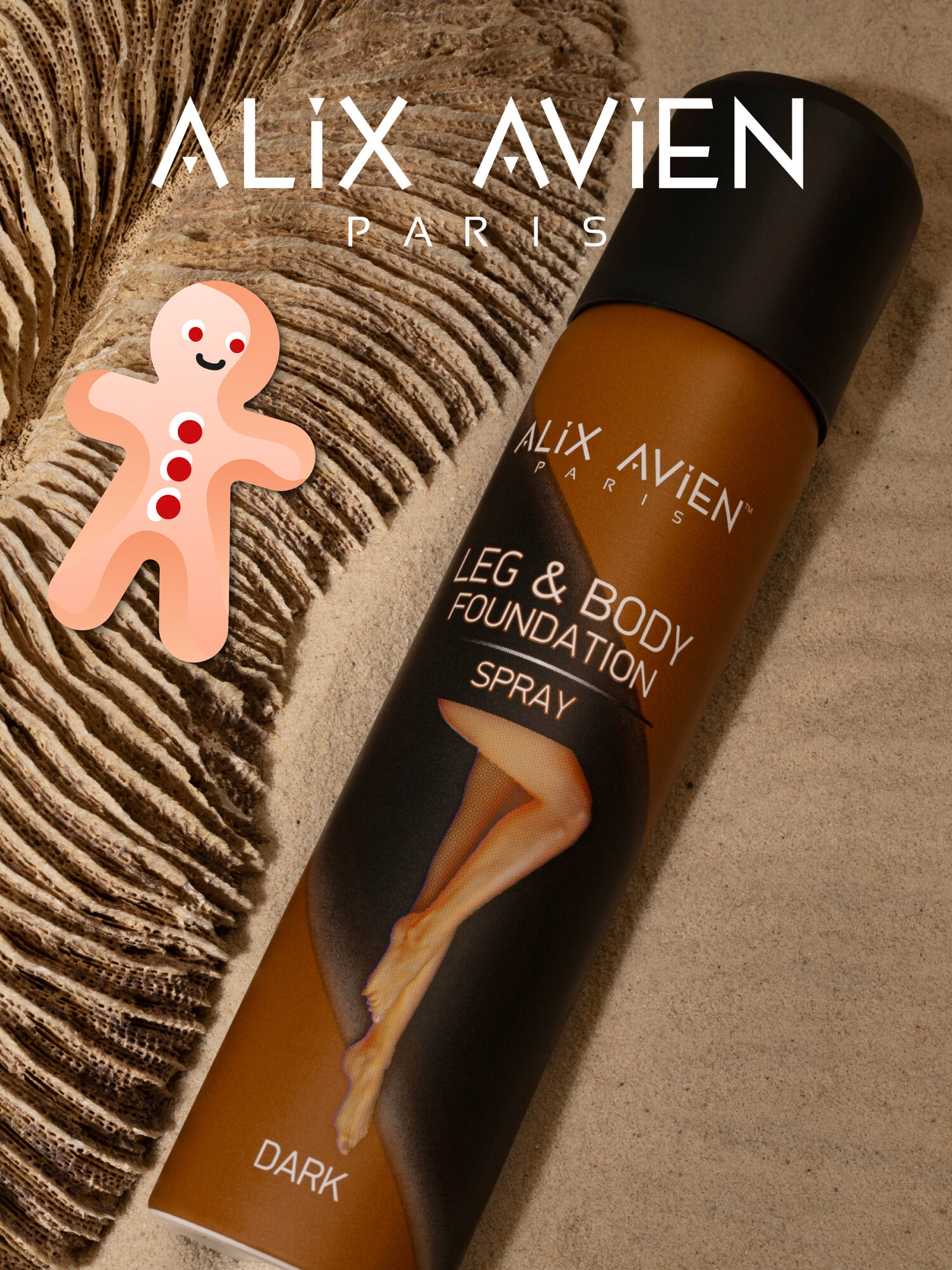 Тональный крем-бронзер ALIX AVIEN DARK, для тела и ног, тёмный, спрей, 75мл