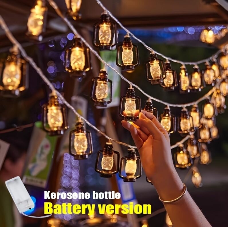 Светодиодная ретро-гирлянда в виде фонариков 10 метров