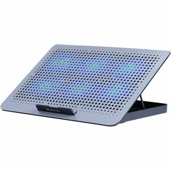 Охлаждающая подставка для ноутбука Defender NS-520, 15.6", 6 вентиляторов, металл, серая с чёрным.