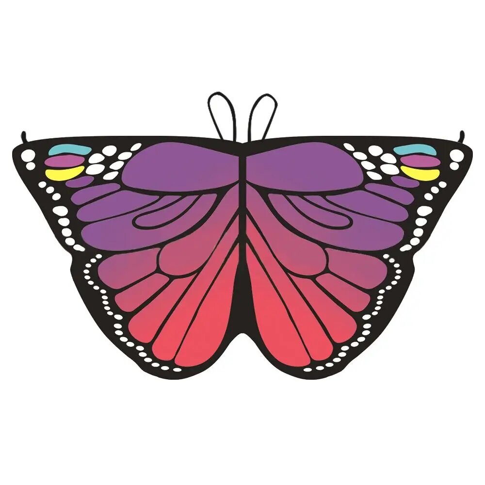 Детская накидка-крылья бабочки красочный хлопок C2 -118x48cm