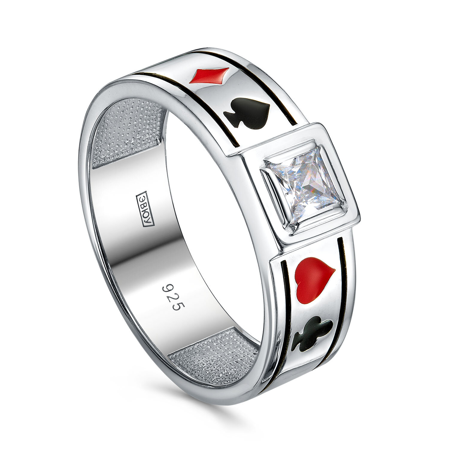 Кольцо, серебро, 925 проба, фианит