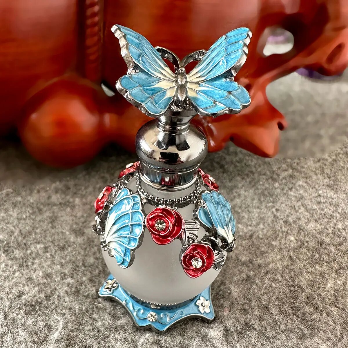 4 типа, 15 мл, винтажный флакон для духов, ручная роспись, маленькие пустые многоразовые бутылки, металлическое стекло, свадебный декор, подарок