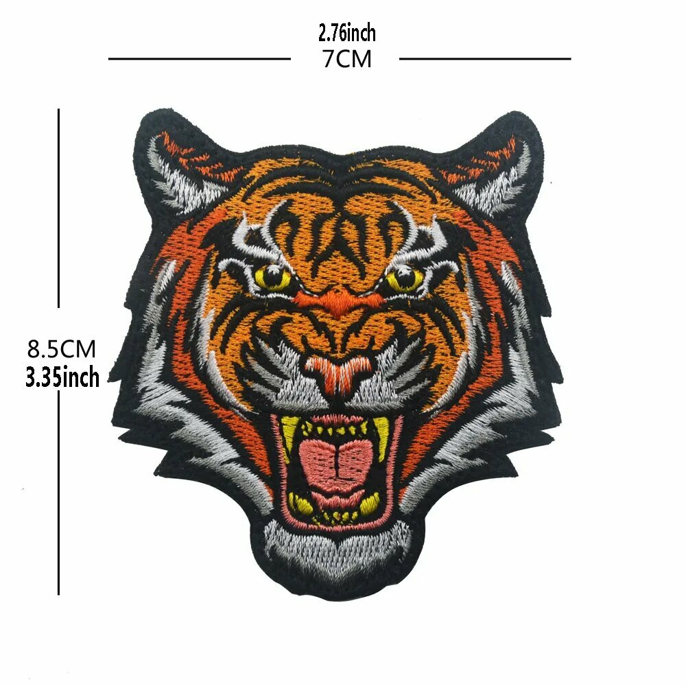 Нашивка С Вышитым Животным Тигр Волк Медведь Тканевая Нашивка С Липучкой