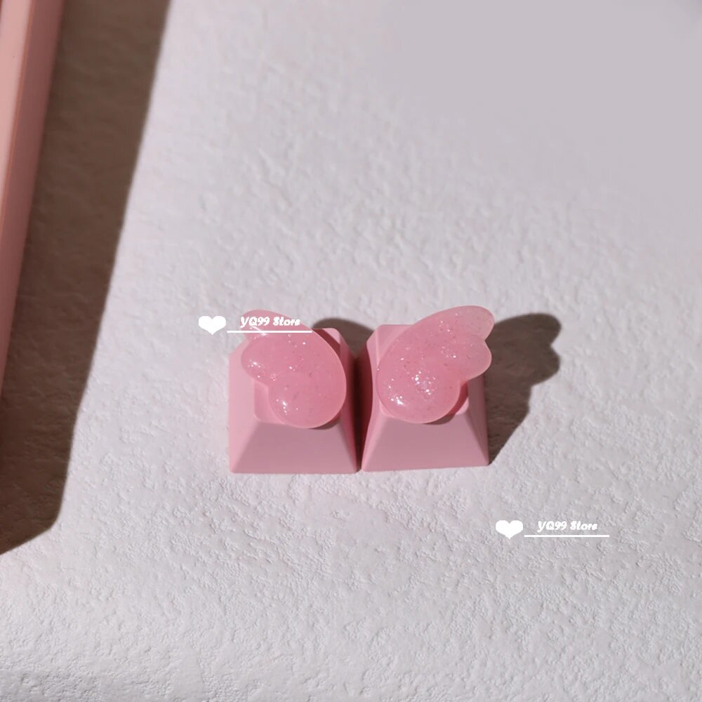 Персонализированные колпачки для клавиш с крыльями, милые полупрозрачные колпачки для механической клавиатуры, клавиши R4, цветные колпачки для клавиш из ПБТ, колпачки для клавиш в стиле аниме