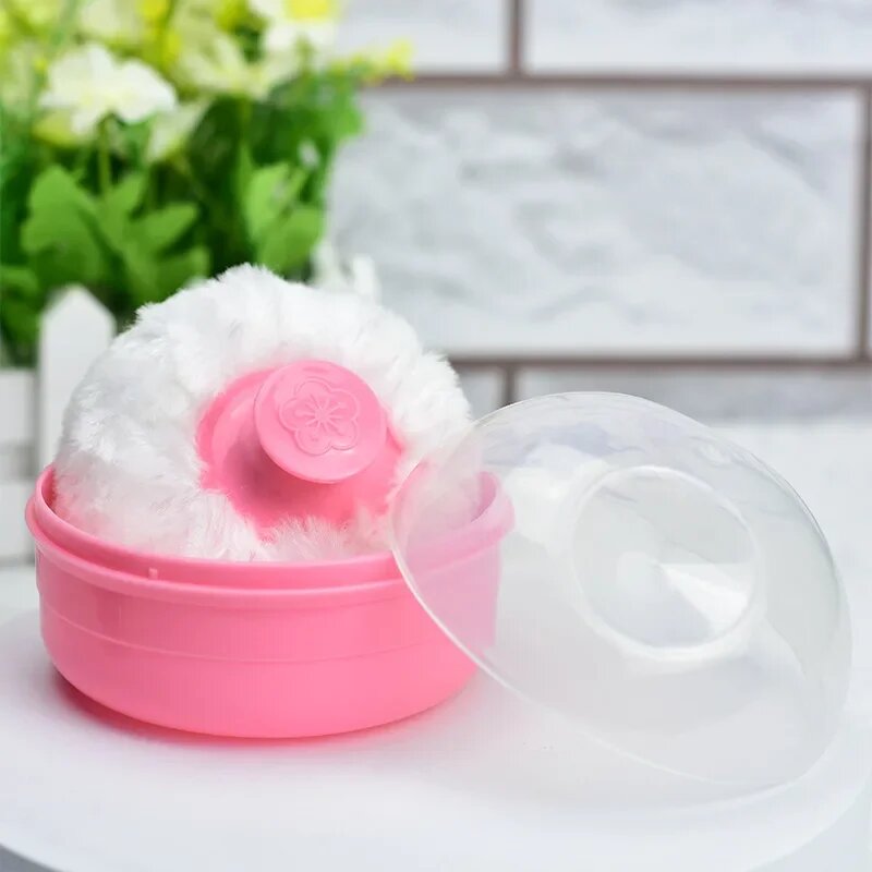 Пуховка для пудры детская пластиковая Розовый, pink