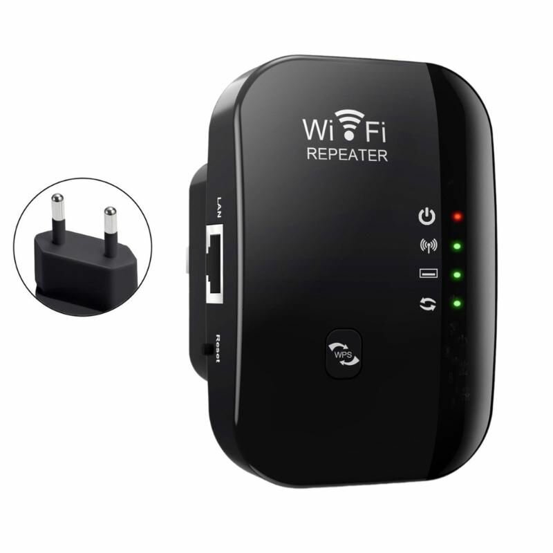 Wi -Fi SignalReater Extenders Drangesbooster Internet SignalMplifiers 300 Мбит / с, Черный - Штекер ЕС
