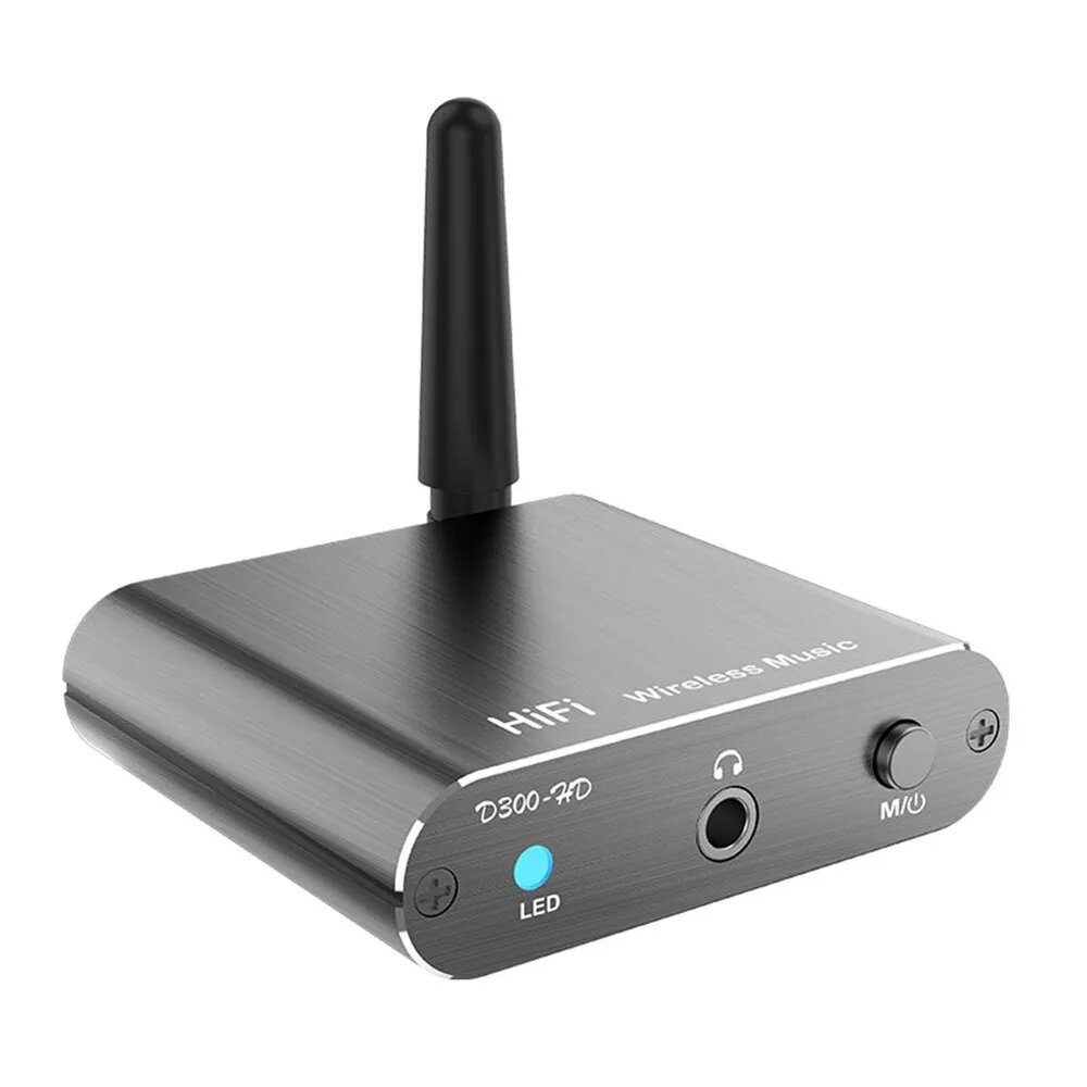 Беспроводной ресивер D300 APTX-HD BT 5.2 HiFi Стерео аудио адаптер поддерживает коаксиальное оптическое волокно для ТВ-усилителя для наушников